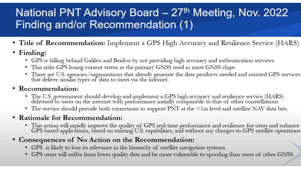Establish a High Accuracy Service for GPS - Advisory Board ...