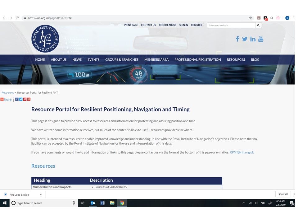Royal Institute Of Navigation Announces New Resilient Pnt Portal Gps World Rntf